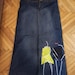 HAND PAINTED Abstract Denim Skirt Size 10, Personalized Jeans ...