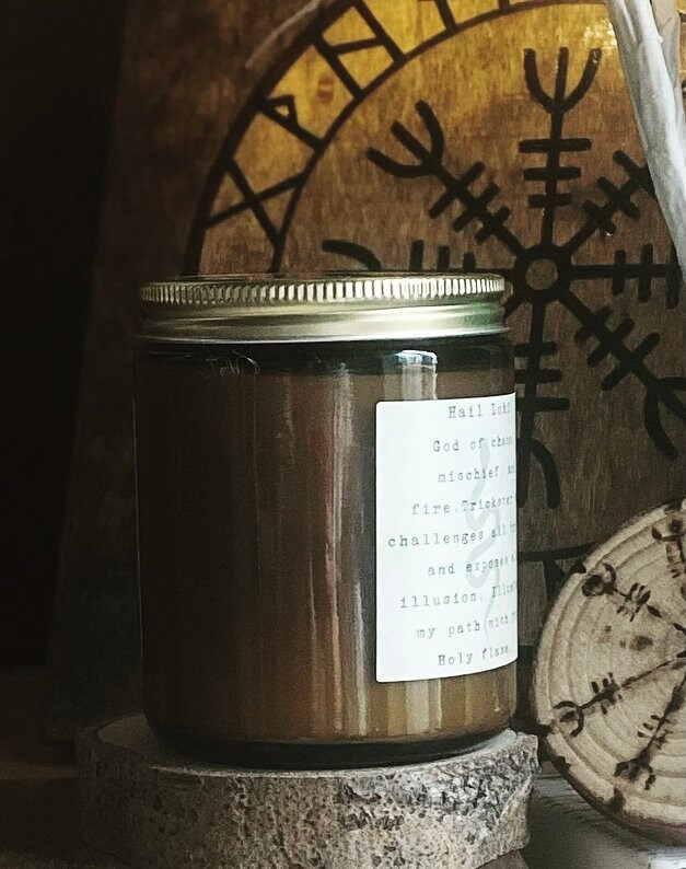 LOKI Deity Devotional Wood Wick Scented Scented Soy Candle - Etsy