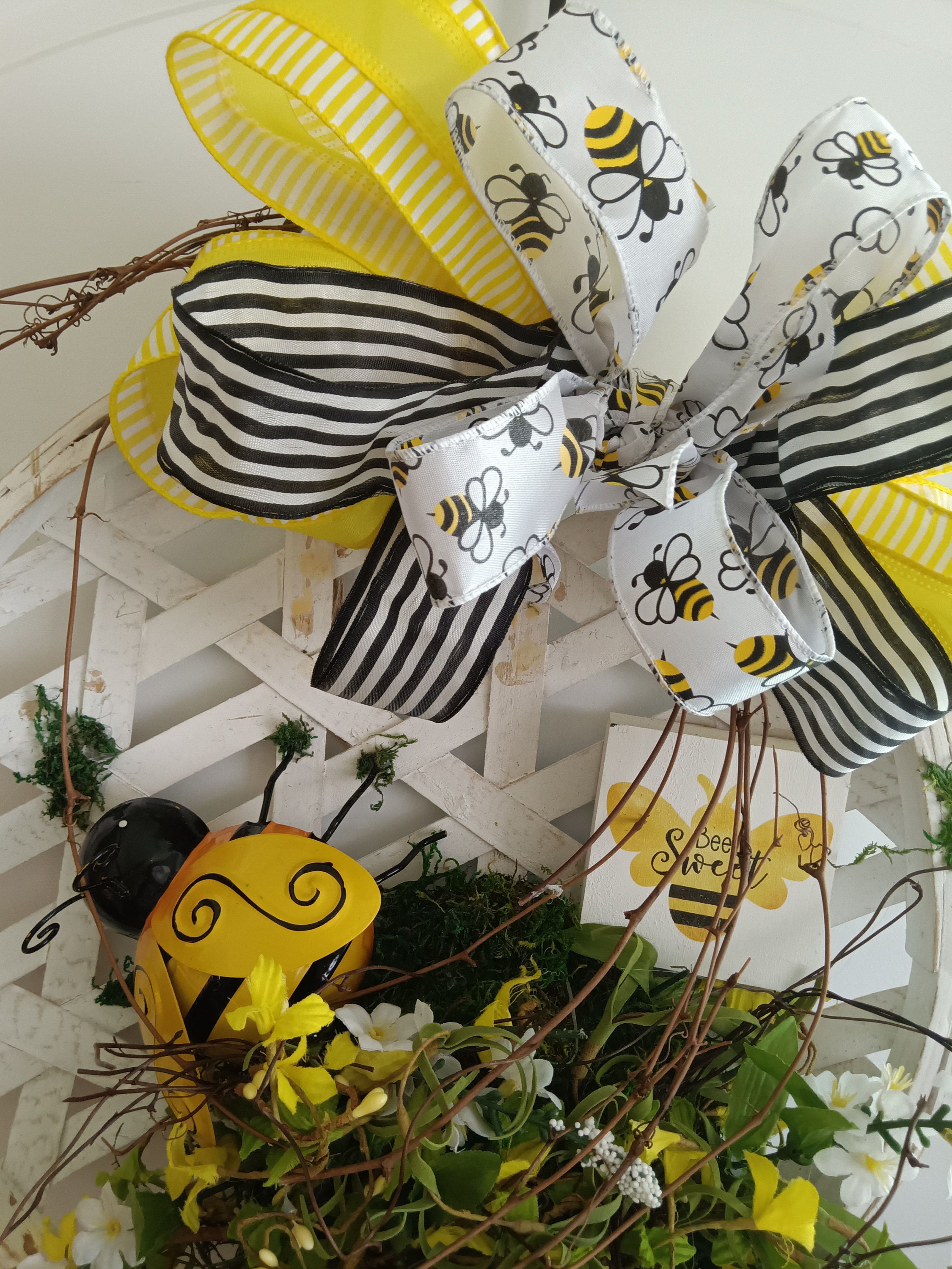 Let It Bee Tobacco Basket Door Wreath - Etsy