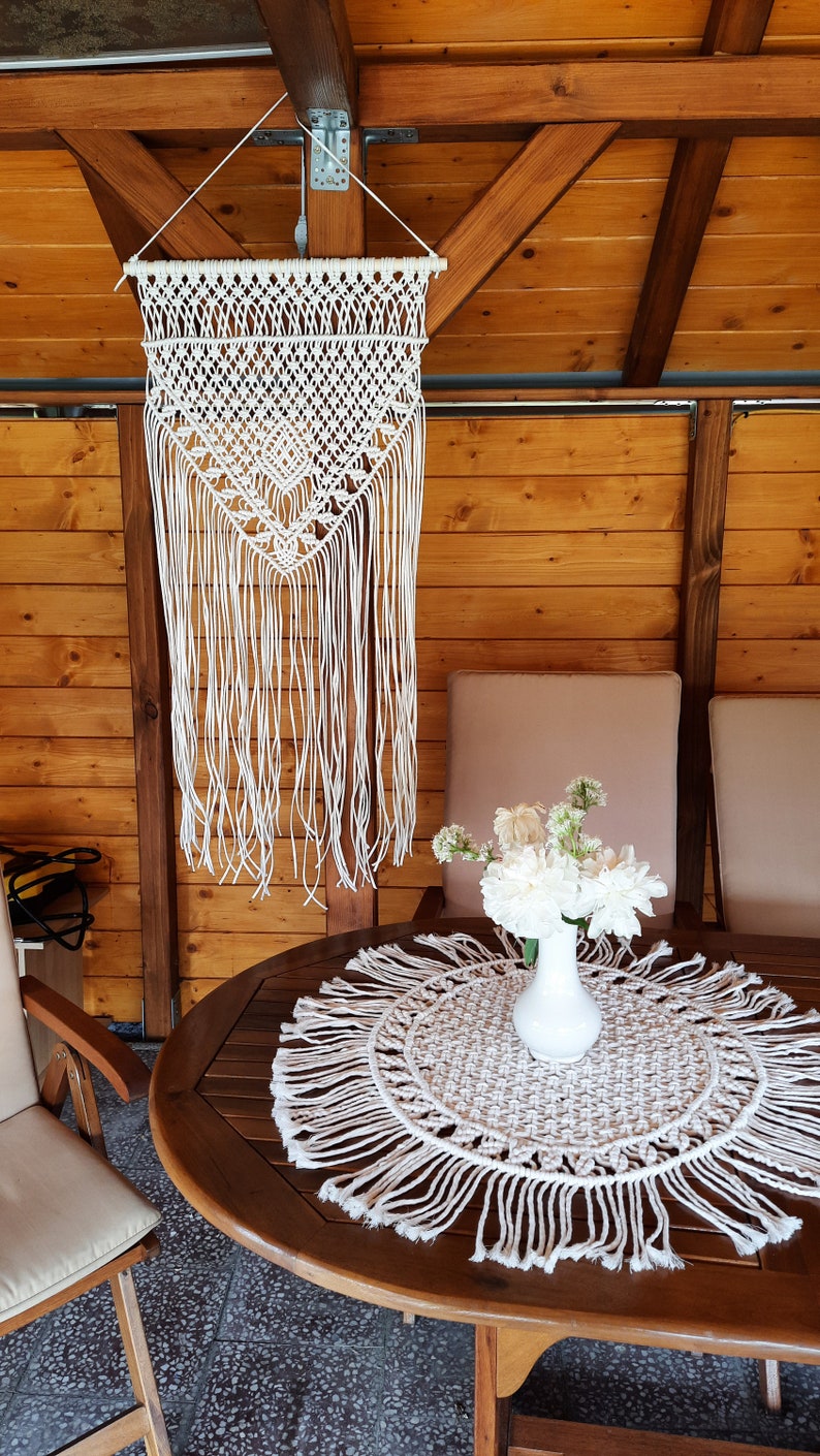 Round Macramé Placemat Round Table Cloth - Etsy