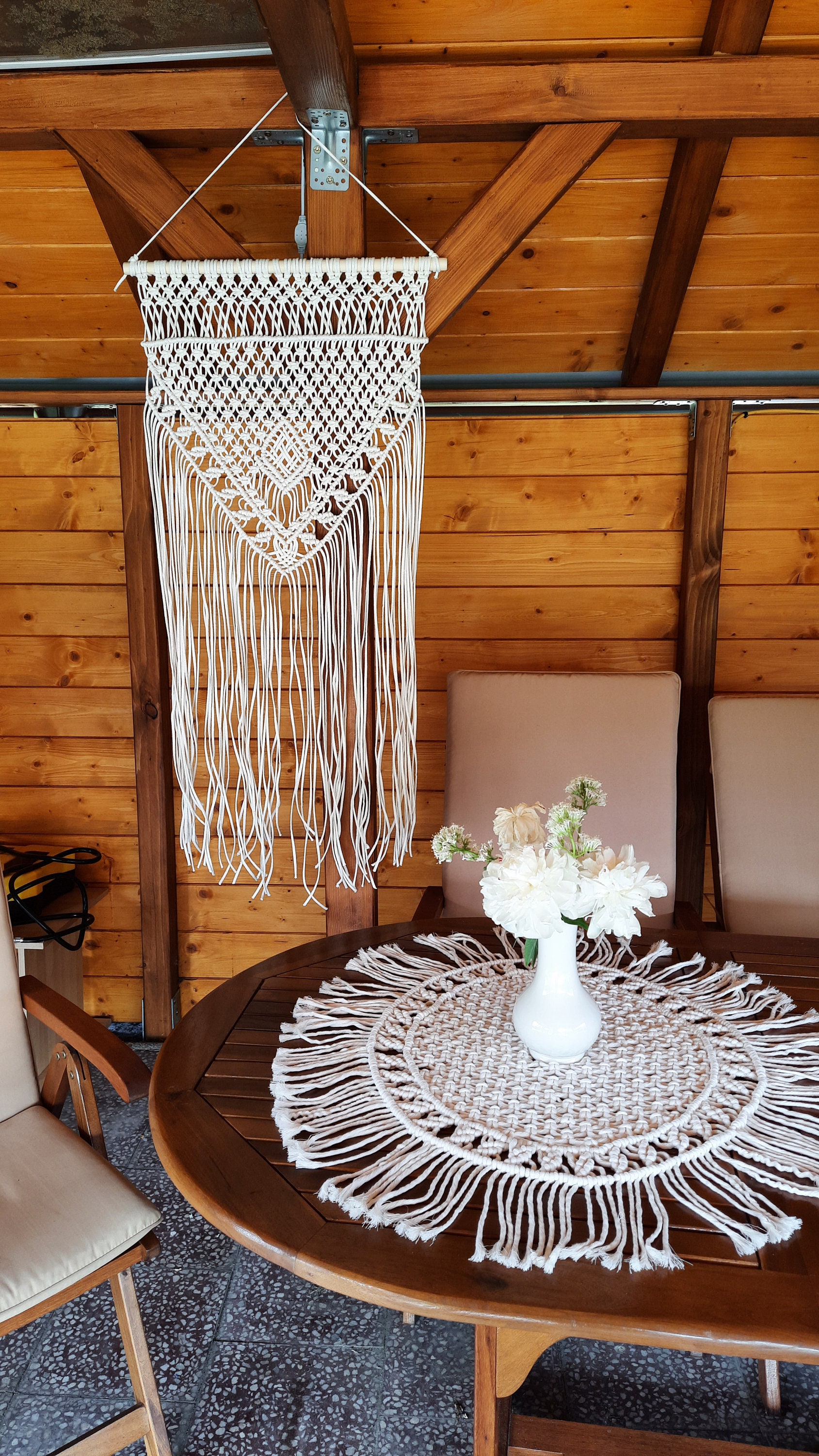 Round Macramé Placemat Round Table Cloth - Etsy