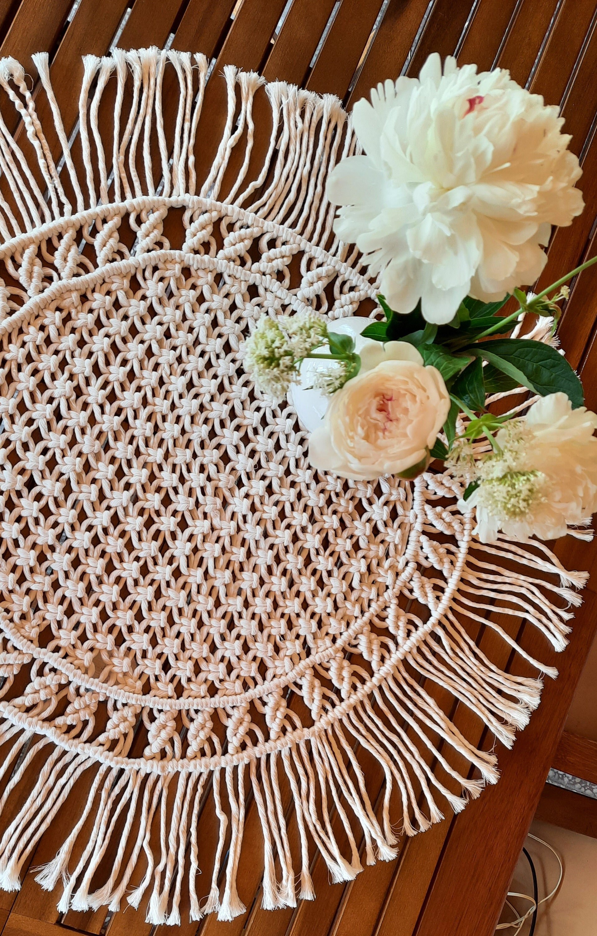 Round Macramé Placemat Round Table Cloth - Etsy