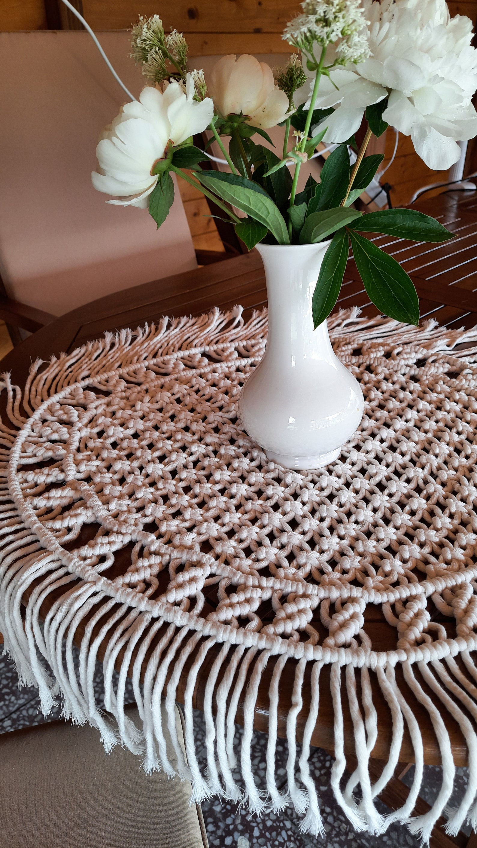 Round Macramé Placemat Round Table Cloth - Etsy