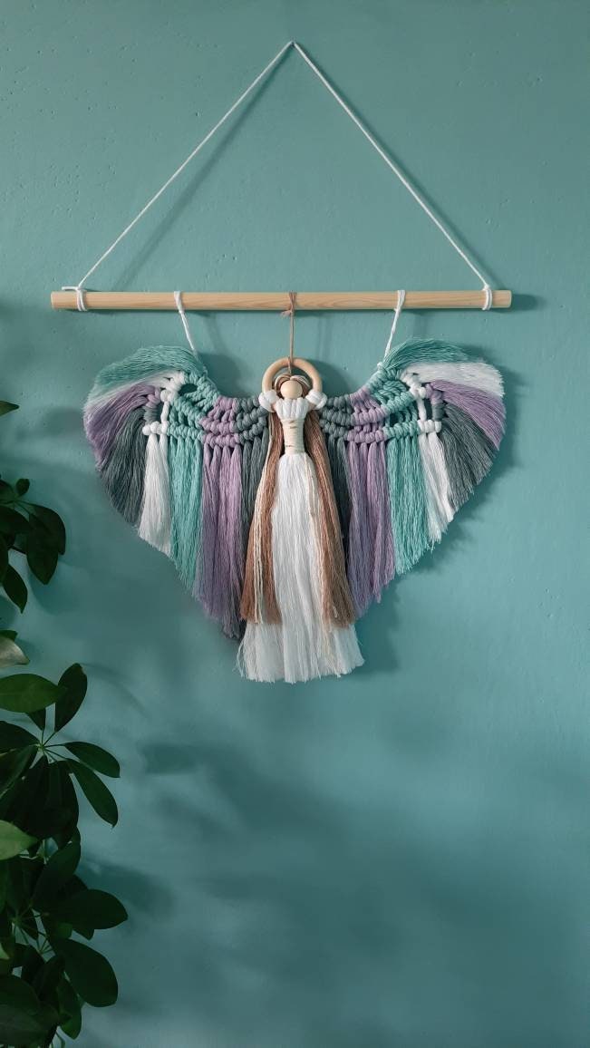 Macramé Angel Decoration Angel Wall Hanging - Etsy