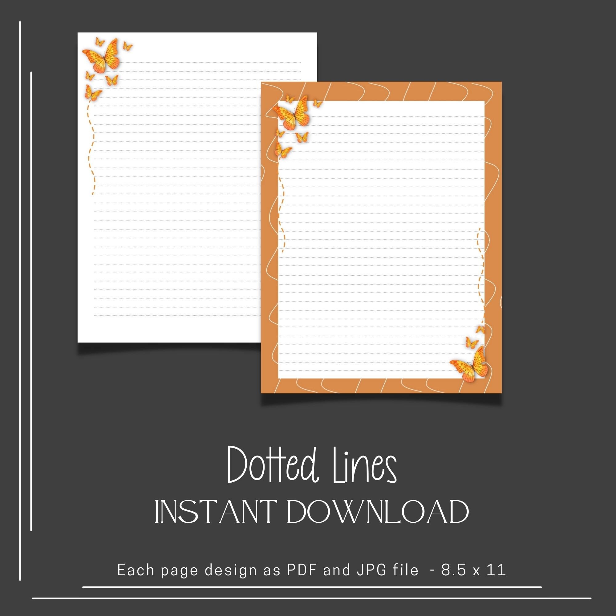 Orange Butterfly Printable Stationery Set 8.5x11 Digital - Etsy