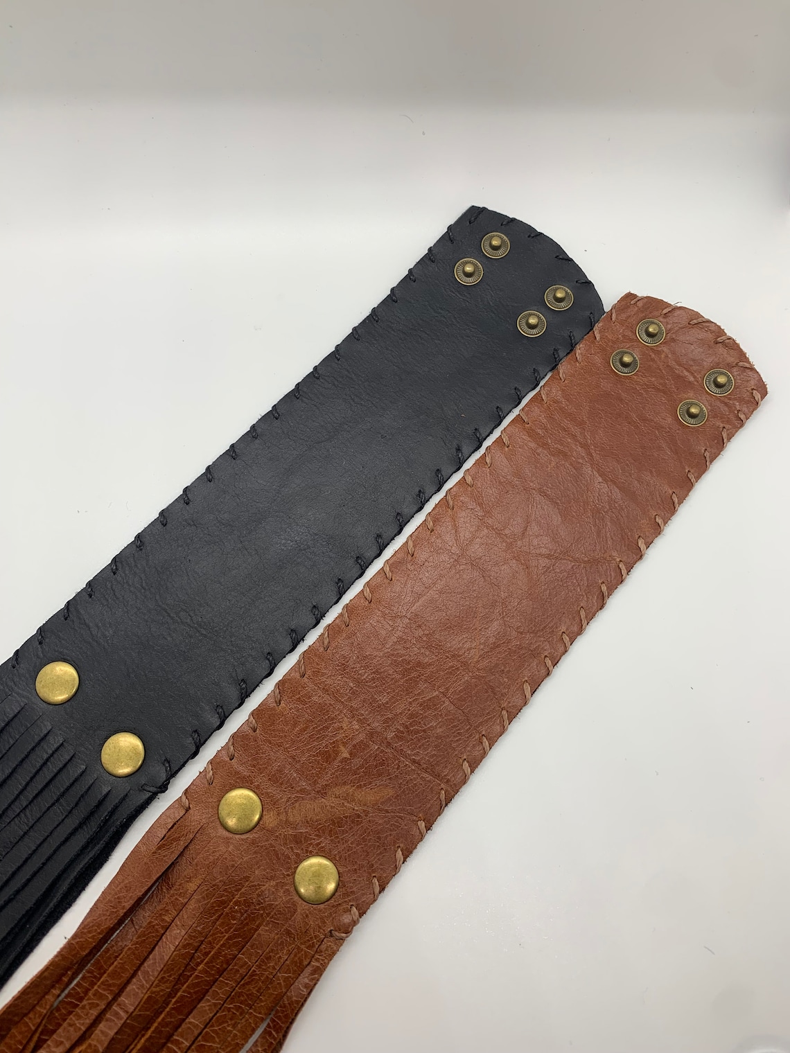Handmade Leather Fringe Cuff Bracelet: Argentine Leather - Etsy
