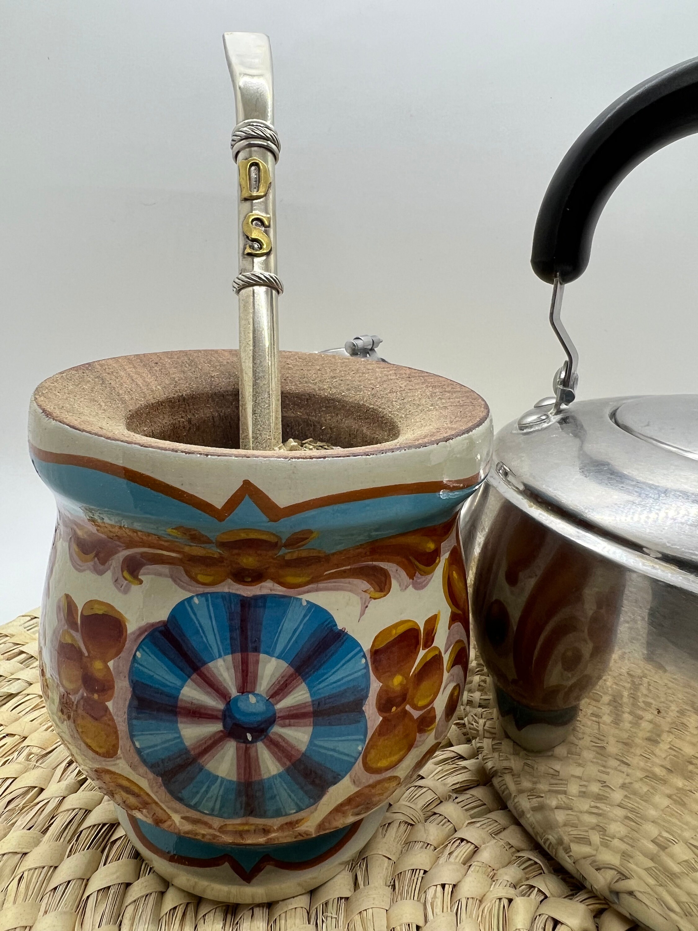 Hand Painted Yerba Mate Gourd Cup: Argentinian Filete Porteño Art - Etsy
