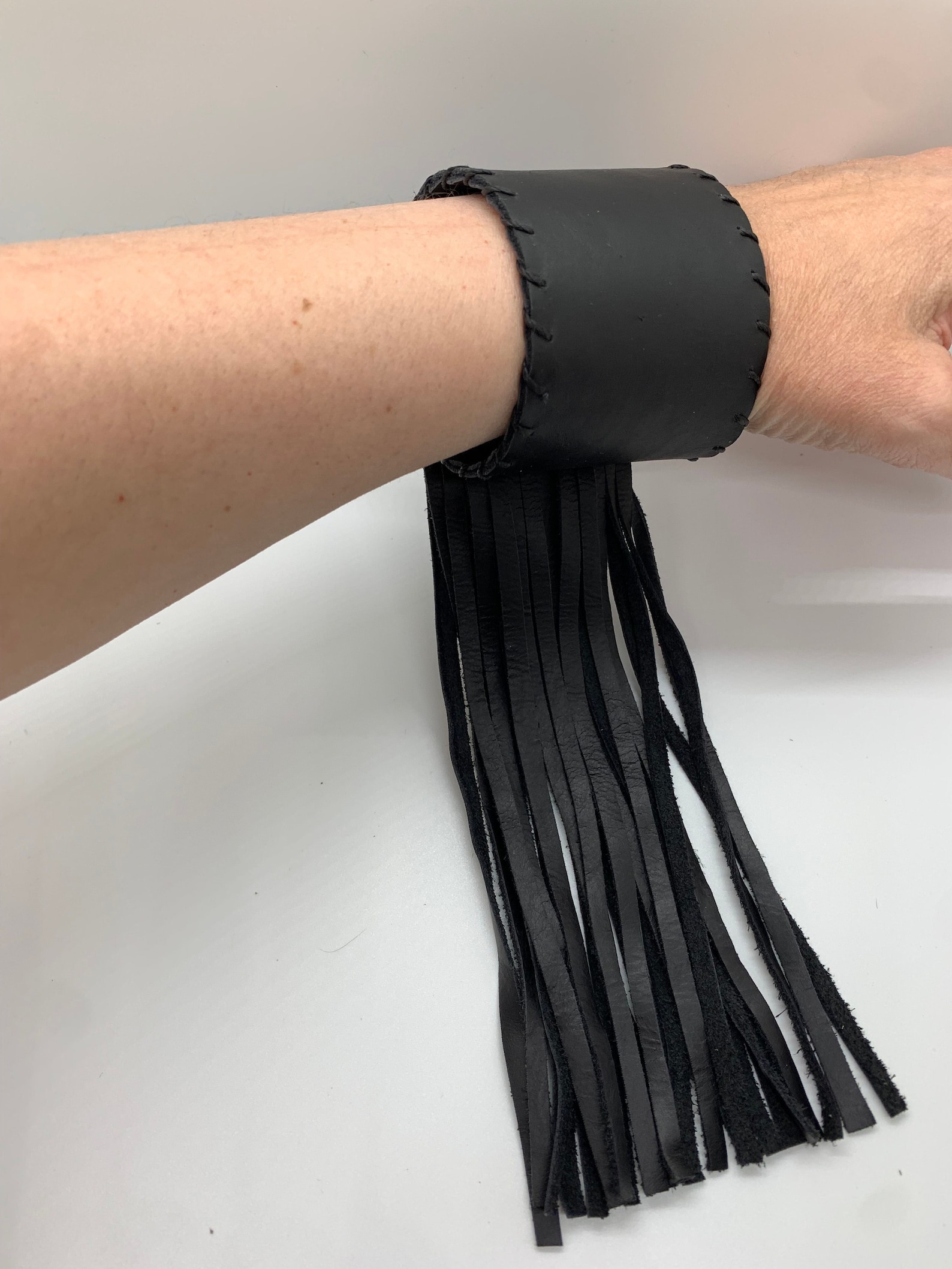 Handmade Leather Fringe Cuff Bracelet: Argentine Leather - Etsy