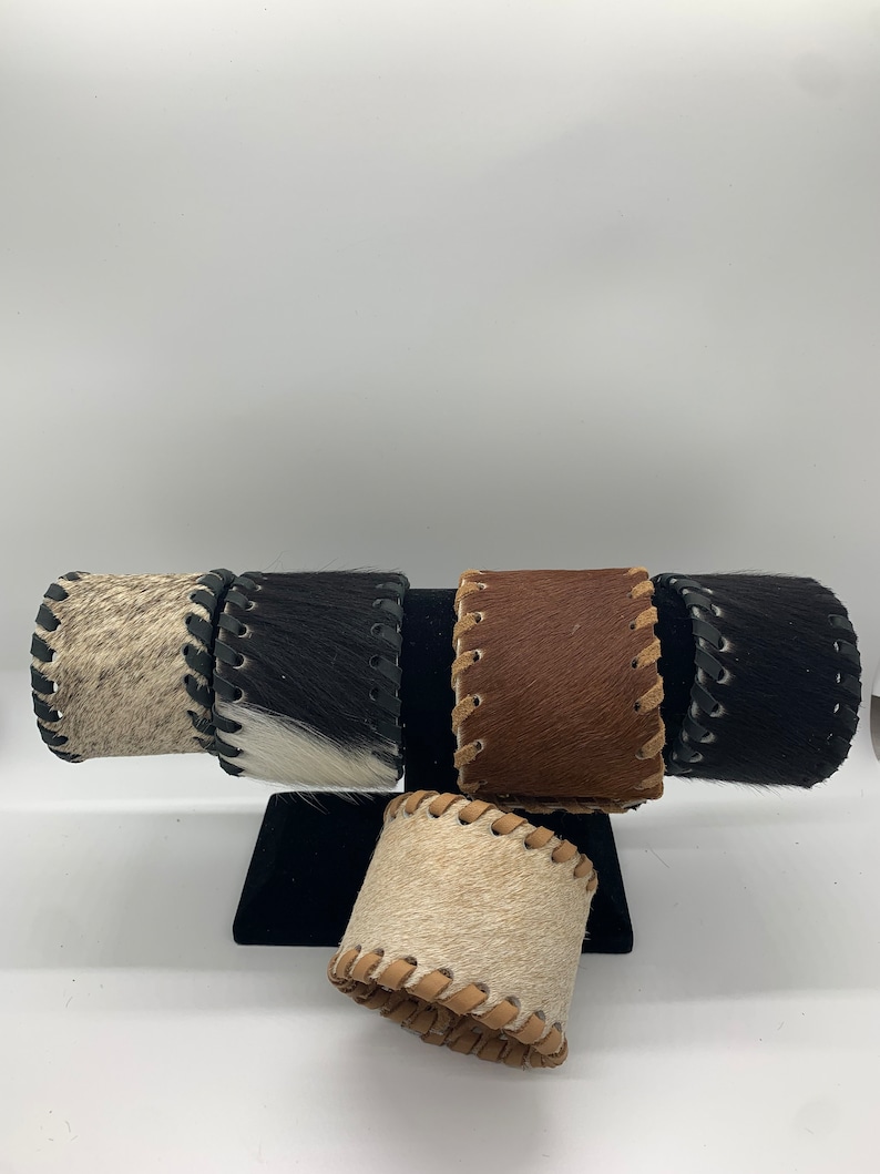 Hair on Hide Cuff Bracelet Handmade From Real Leather From Argentina ...