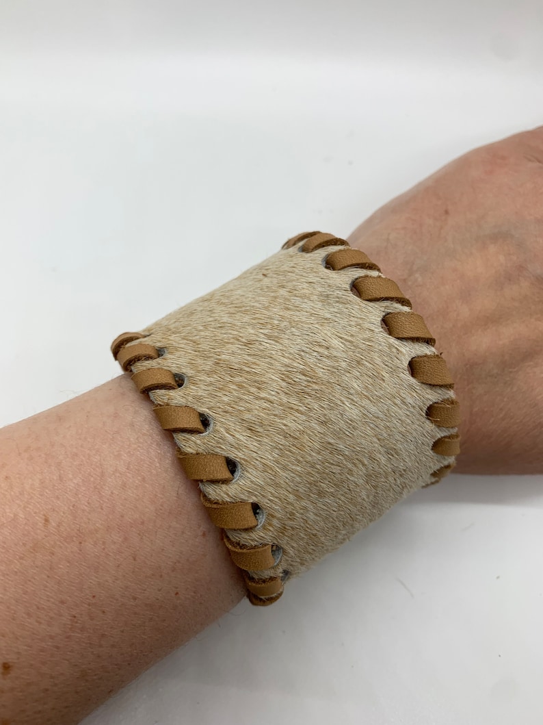 Hair on Hide Cuff Bracelet Handmade From Real Leather From Argentina ...