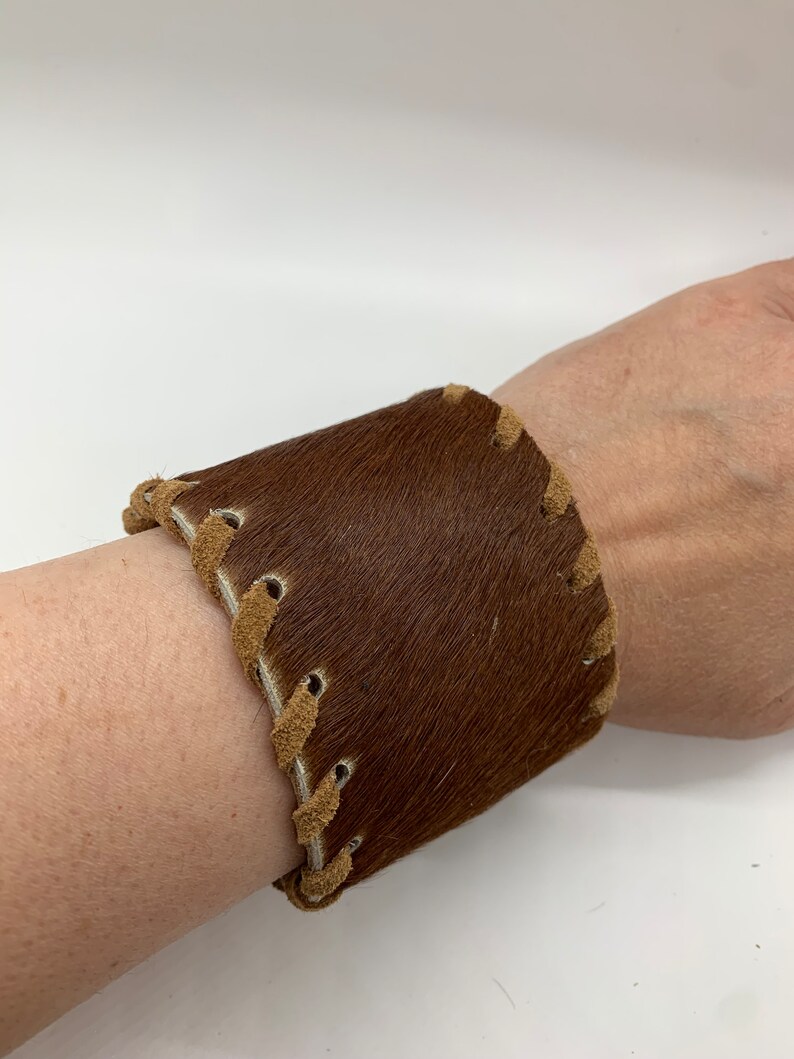 Hair on Hide Cuff Bracelet Handmade From Real Leather From Argentina ...