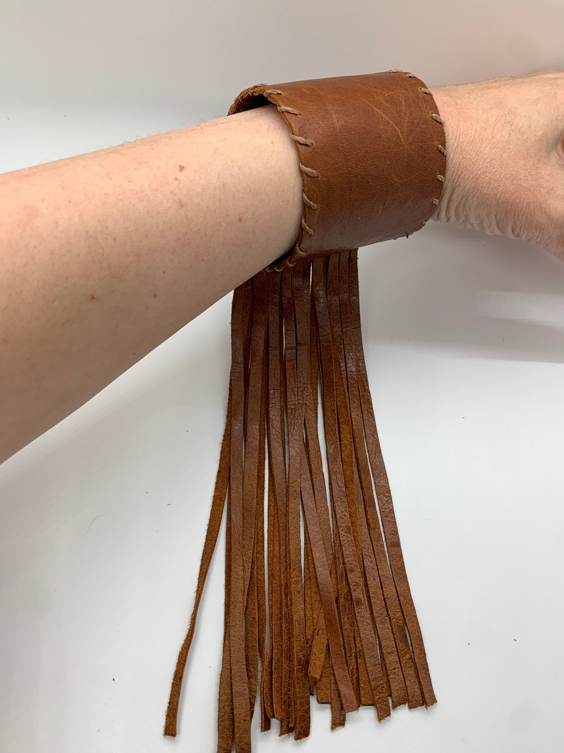 Handmade Leather Fringe Cuff Bracelet: Argentine Leather - Etsy