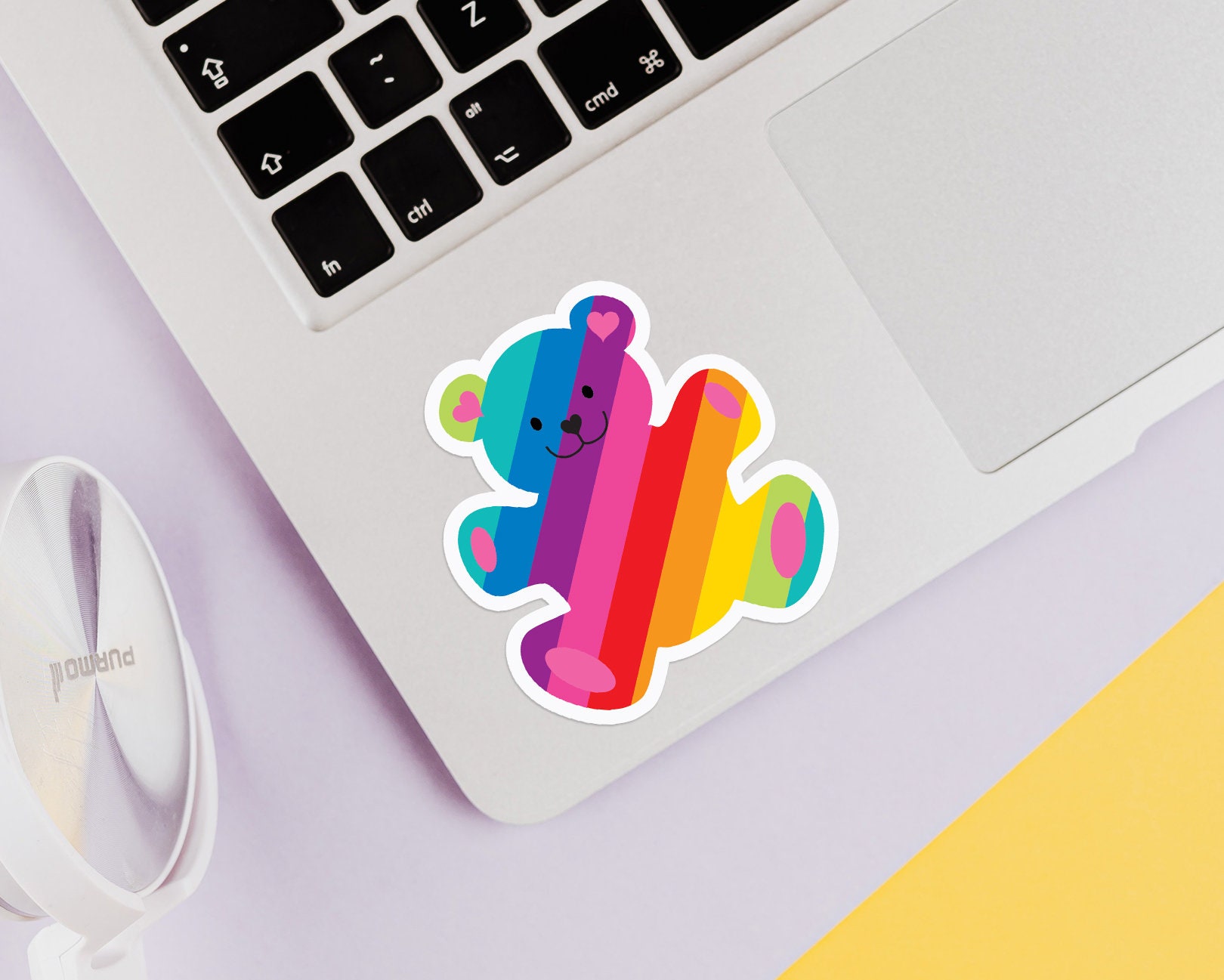 Rainbow Bear Sticker Cute Sticker Colorful Waterproof | Etsy