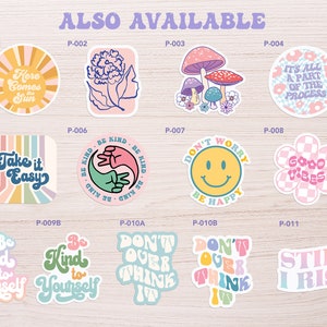 Happy Face Flower Sticker, Cute Retro Hippie Sticker, Smile Face ...