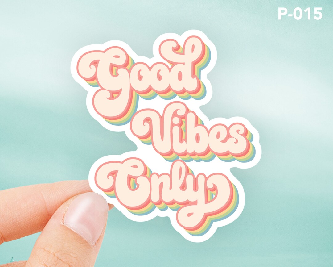 Good Vibes Only Sticker, Pink Cute Stickers, Danish Pastel Waterproof ...