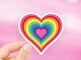 Rainbow Heart Sticker Cute Sticker Colorful Waterproof - Etsy
