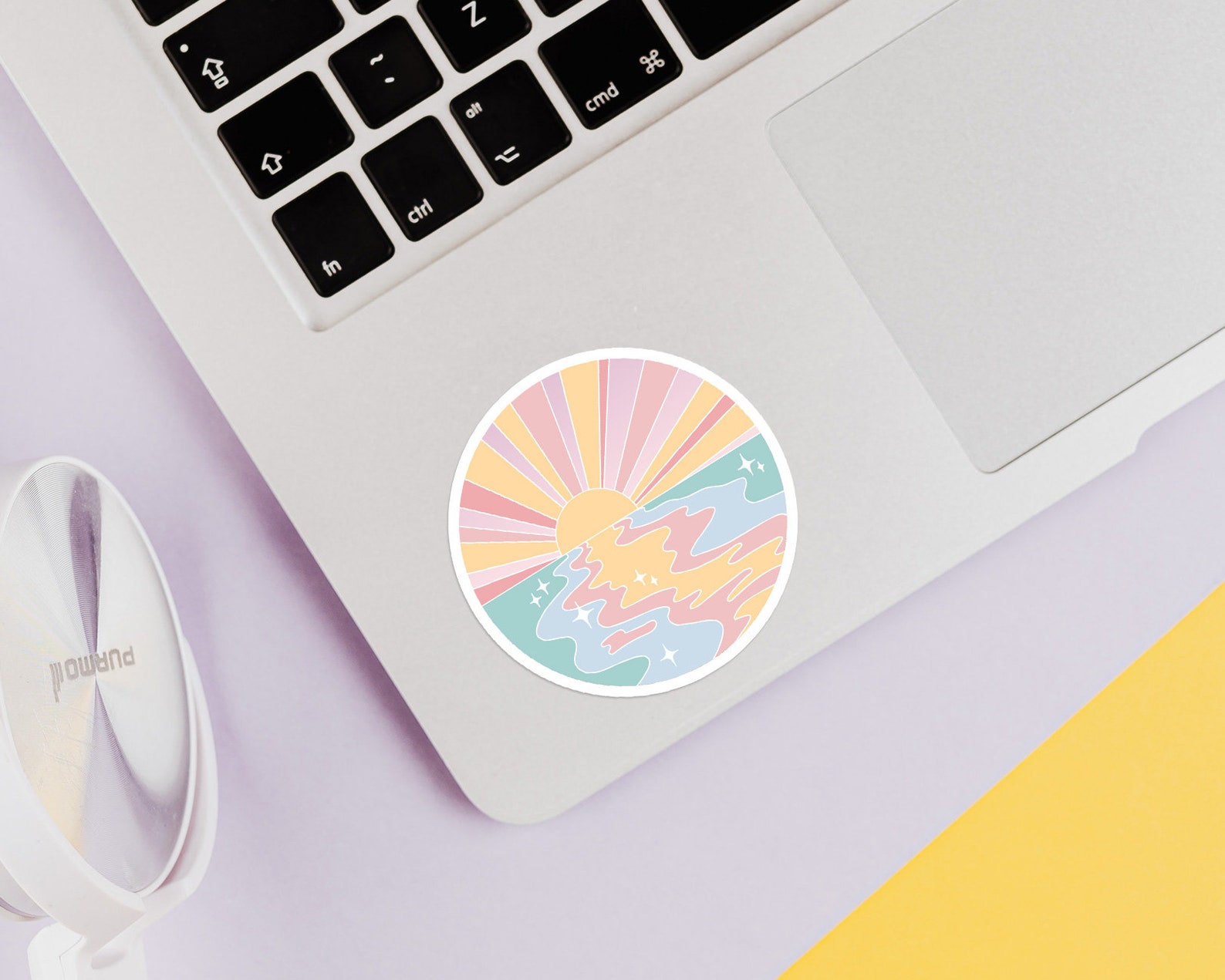 Pastel Sunset Sticker Cute Stickers Danish Pastel Waterproof - Etsy
