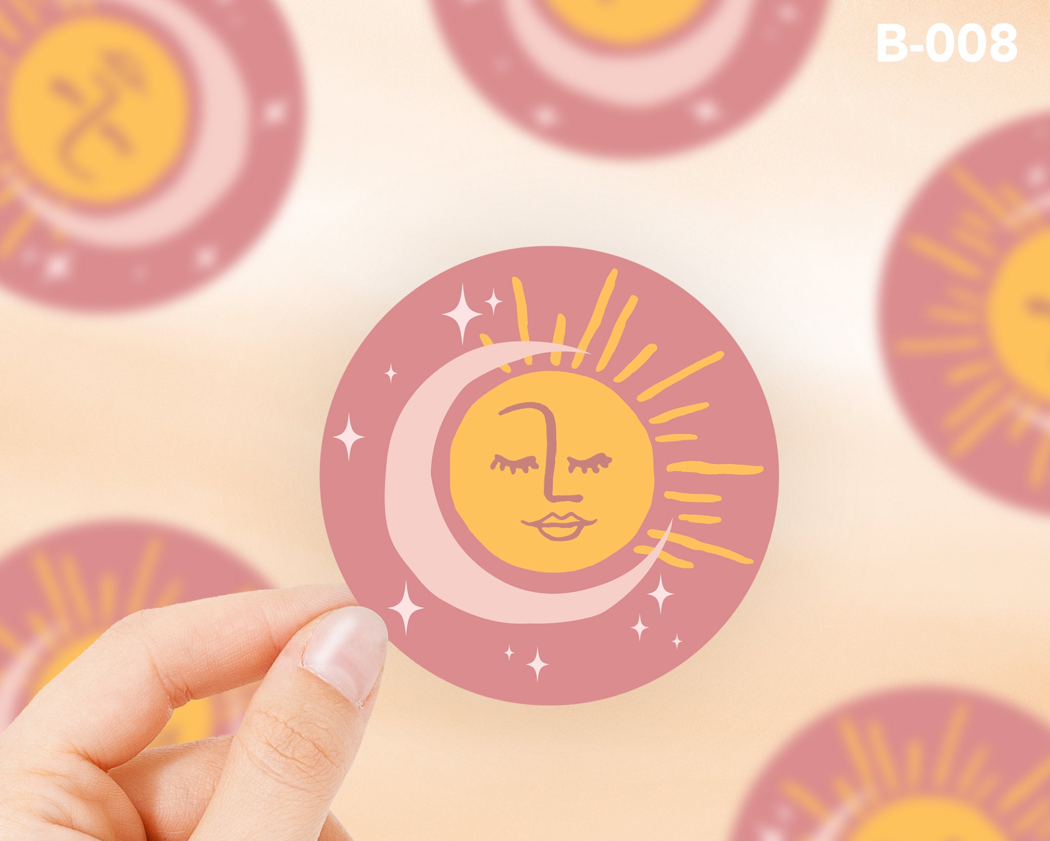 Sun Moon Star Sticker Celestial Sticker Boho Waterproof - Etsy