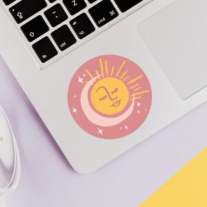 Sun Moon Star Sticker, Celestial Sticker, Boho Waterproof Sticker ...