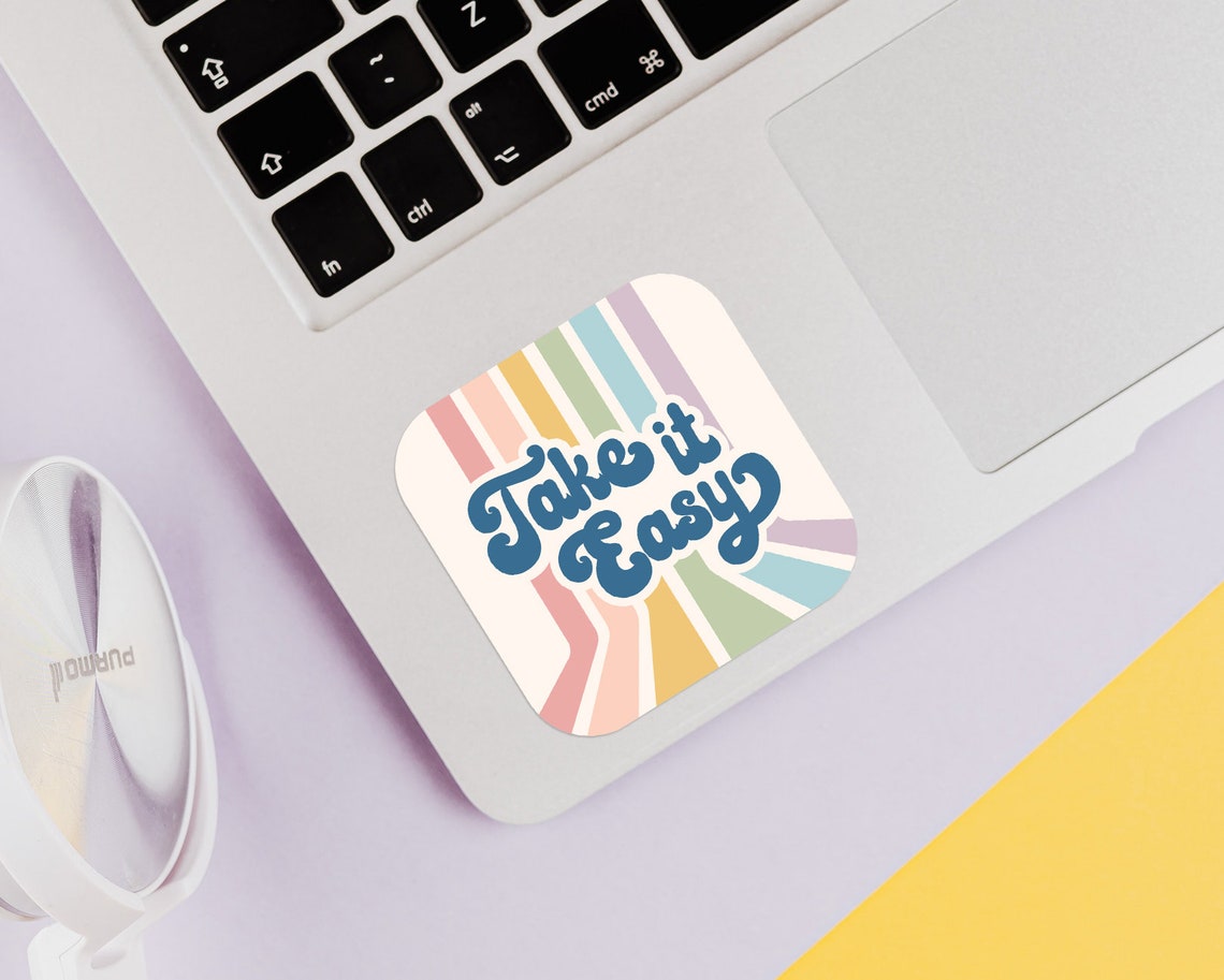 Take It Easy Sticker Cute Stickers Danish Pastel Waterproof | Etsy