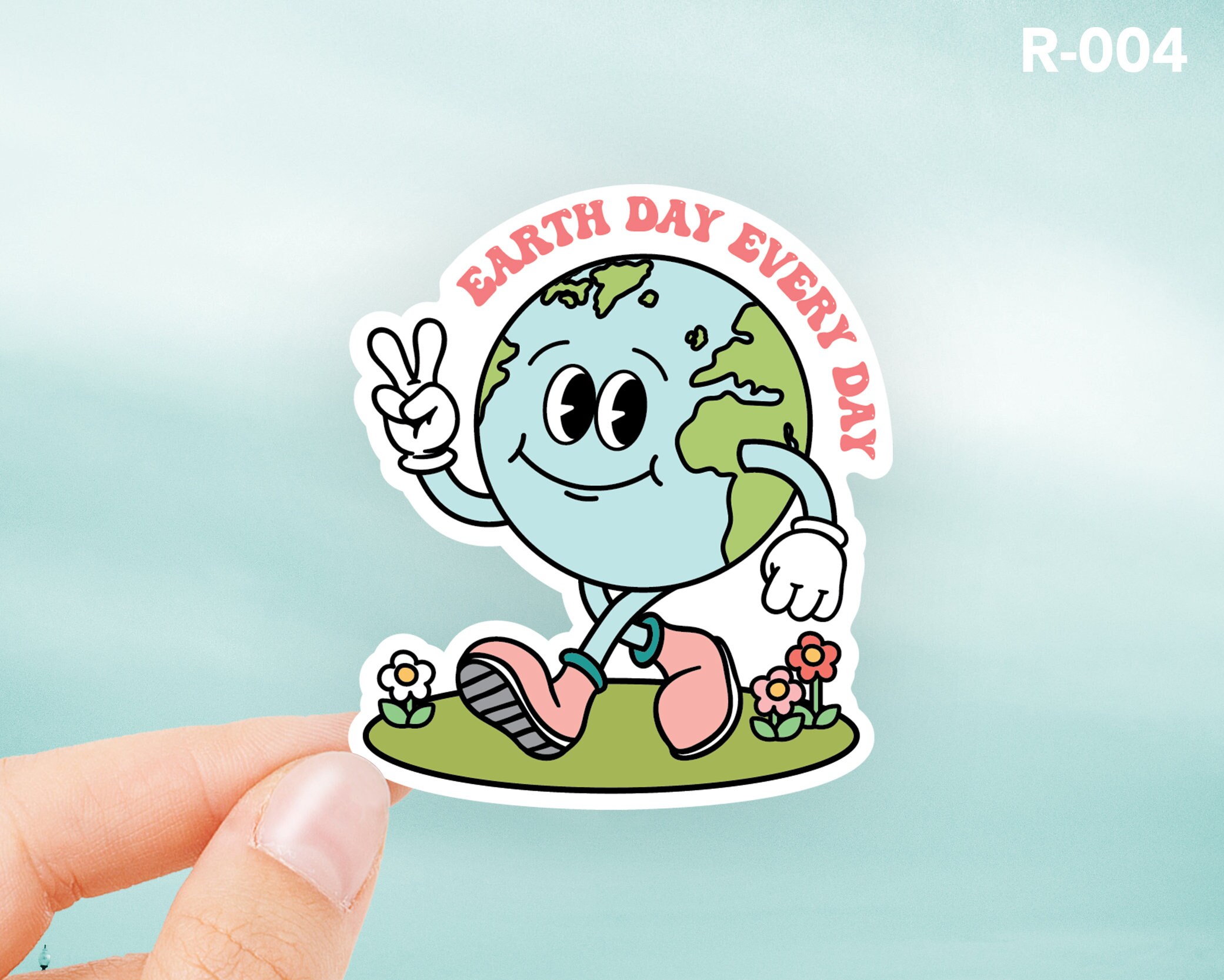 Earth Day Sticker Cute Sticker Retro Waterproof Sticker - Etsy