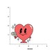 Red Retro Heart Sticker, Cute Stickers, Retro Character Waterproof ...