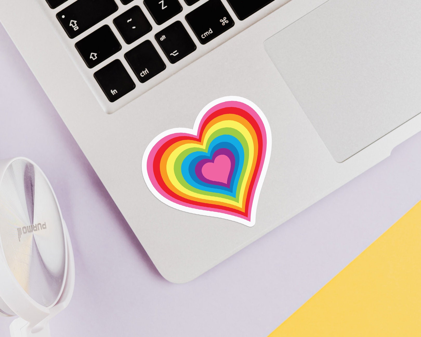 Rainbow Heart Sticker Cute Sticker Colorful Waterproof - Etsy
