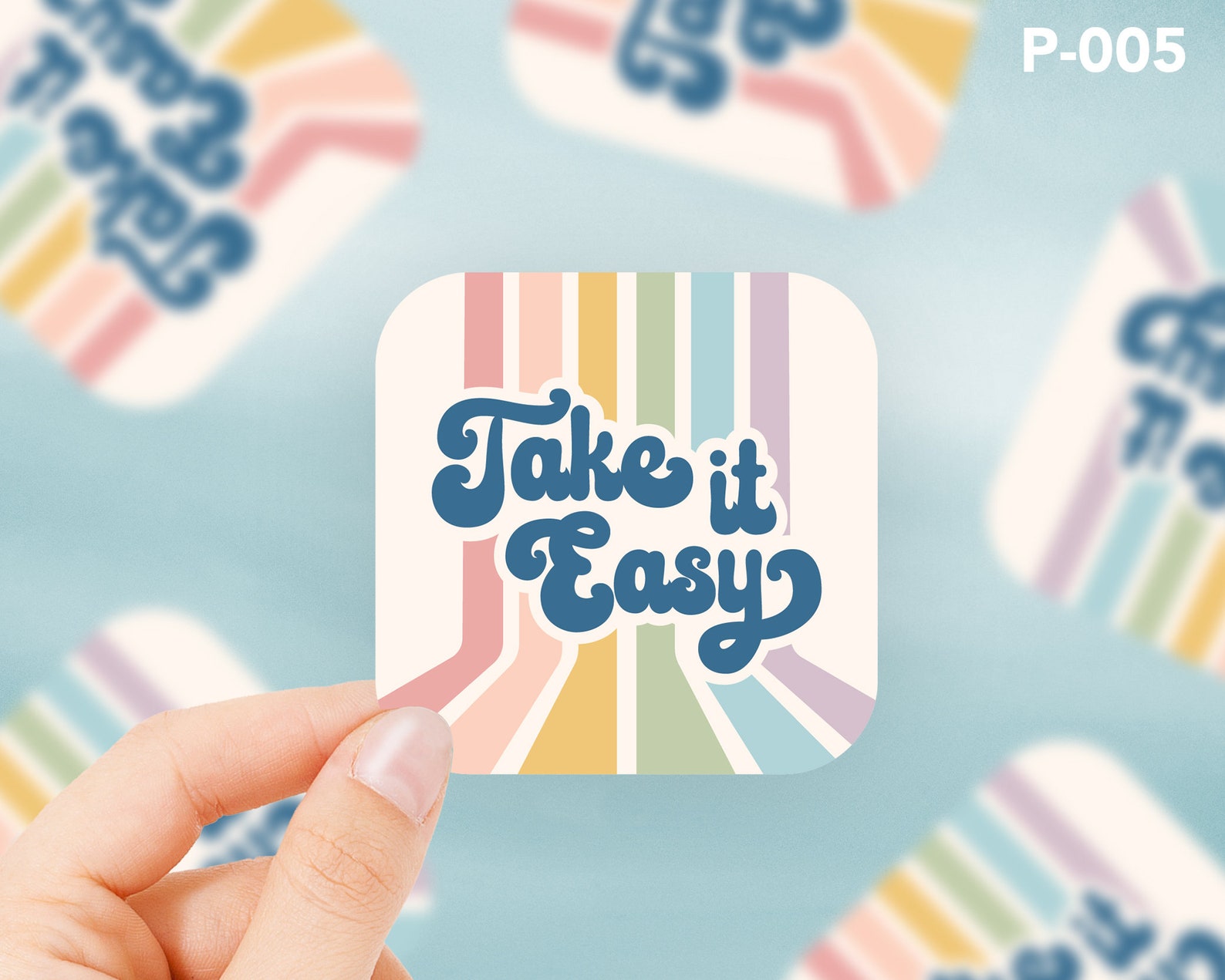 Take It Easy Sticker Cute Stickers Danish Pastel Waterproof - Etsy