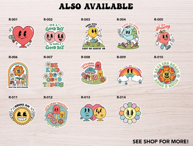 Happy Face Flower Sticker Cute Retro Hippie Sticker Smile - Etsy
