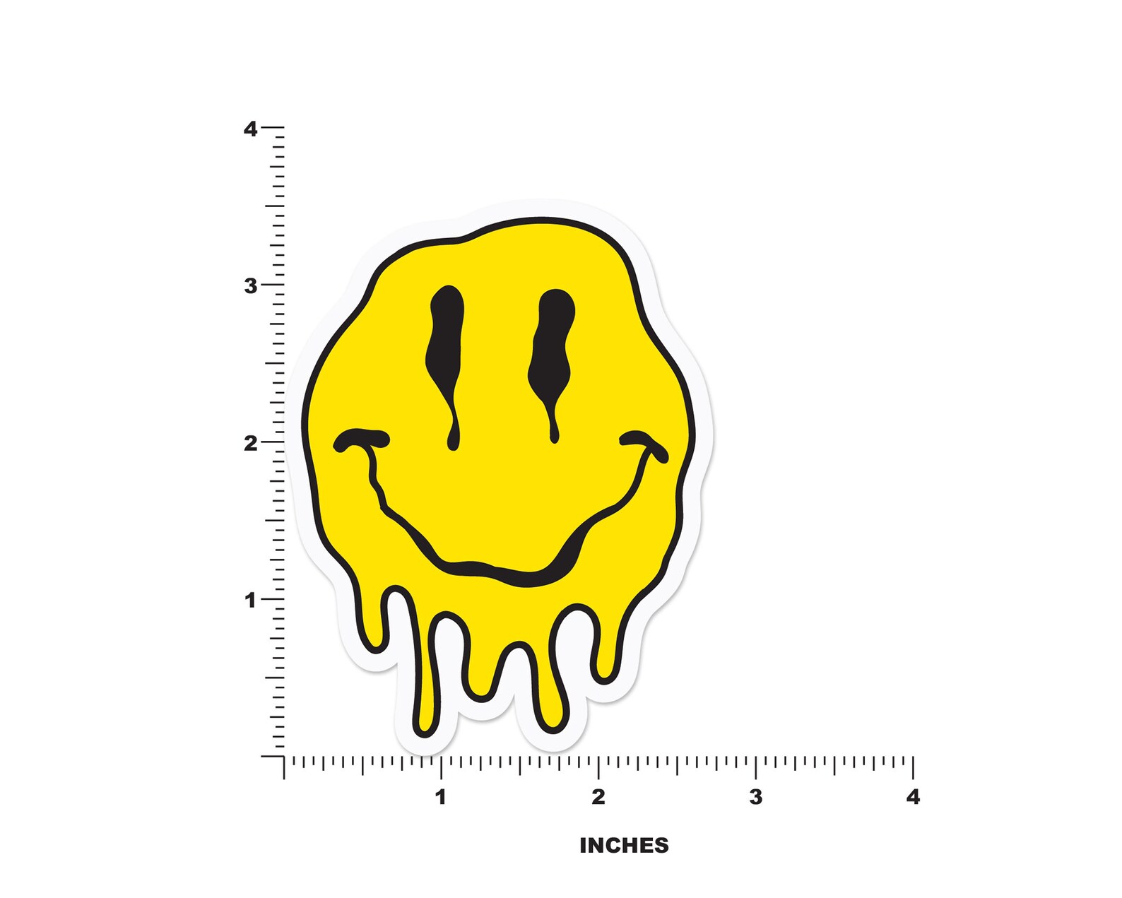 Melting Smiley Face Sticker Cute Stickers Drippy Yellow - Etsy