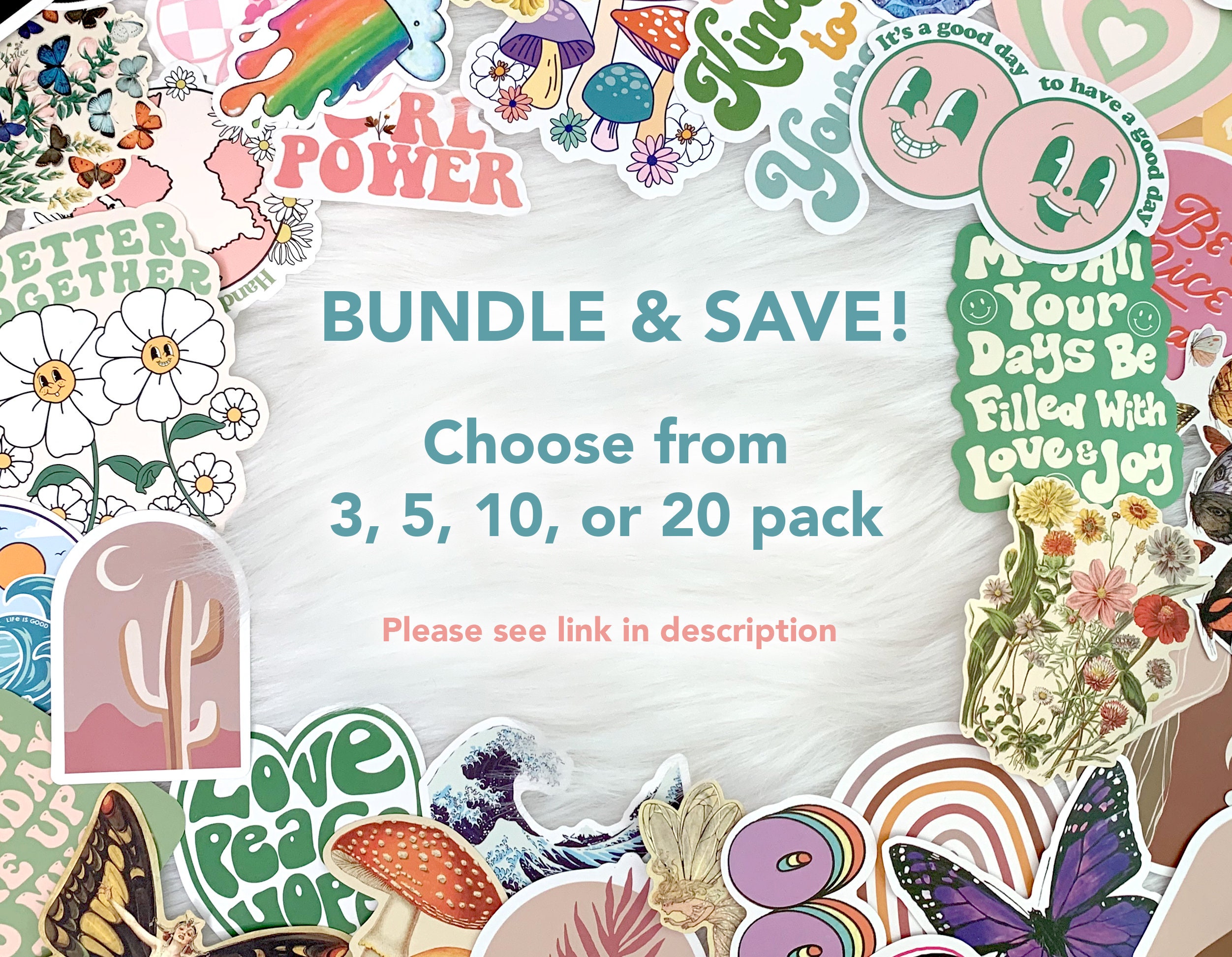 3 Sticker Pack Vinyl Sticker Bundle Cute Water Bottle - Etsy