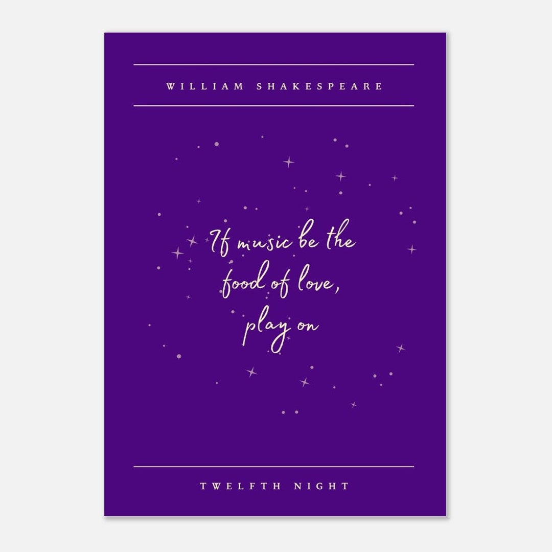 Shakespeare's twelfth Night, Quote, Poster - Etsy