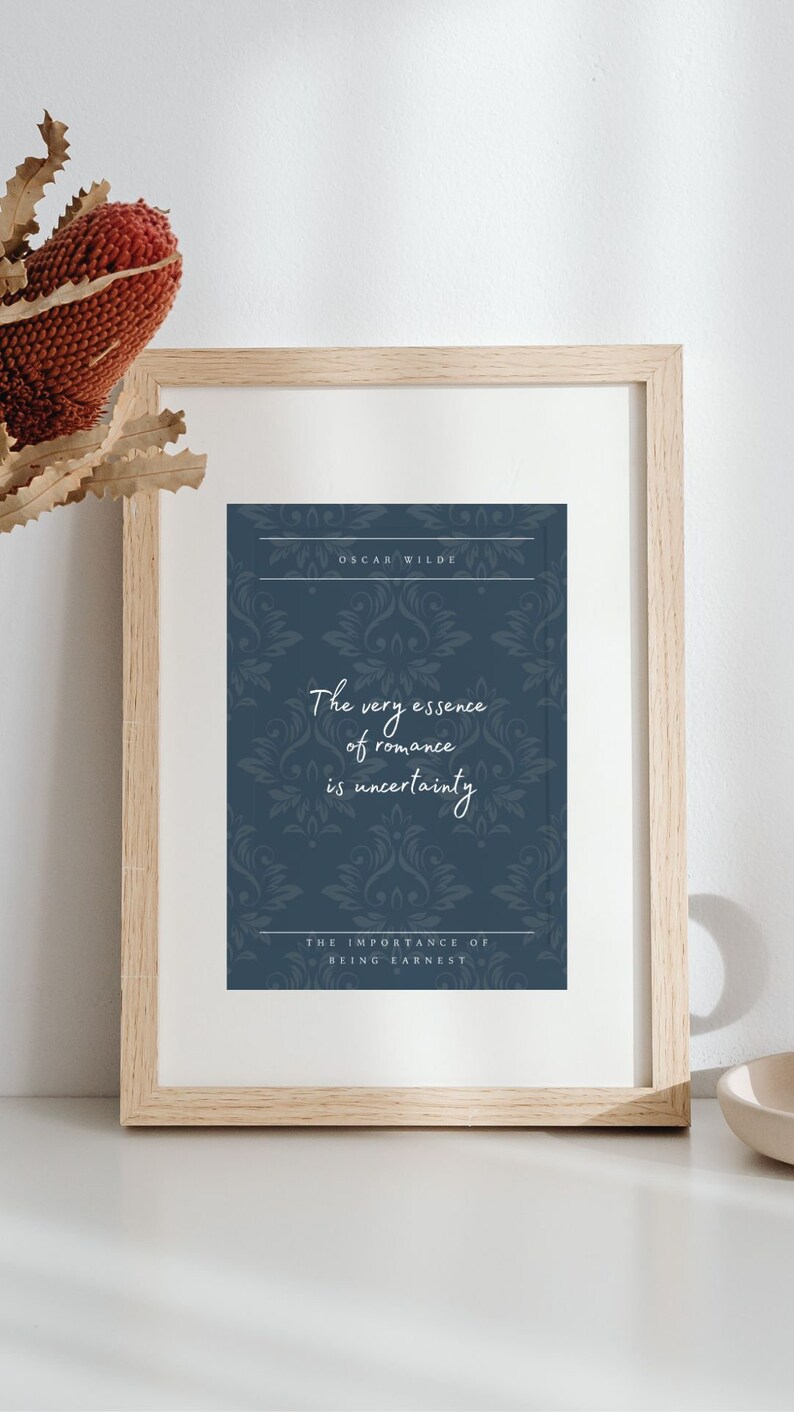 The Importance of Being Earnest, Oscar Wilde, Quote, Digital Print - Etsy