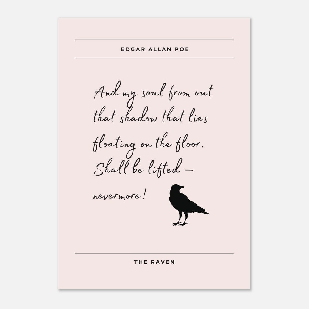 Edgar Allan Poe's the Raven, Quote, Paper Poster - Etsy