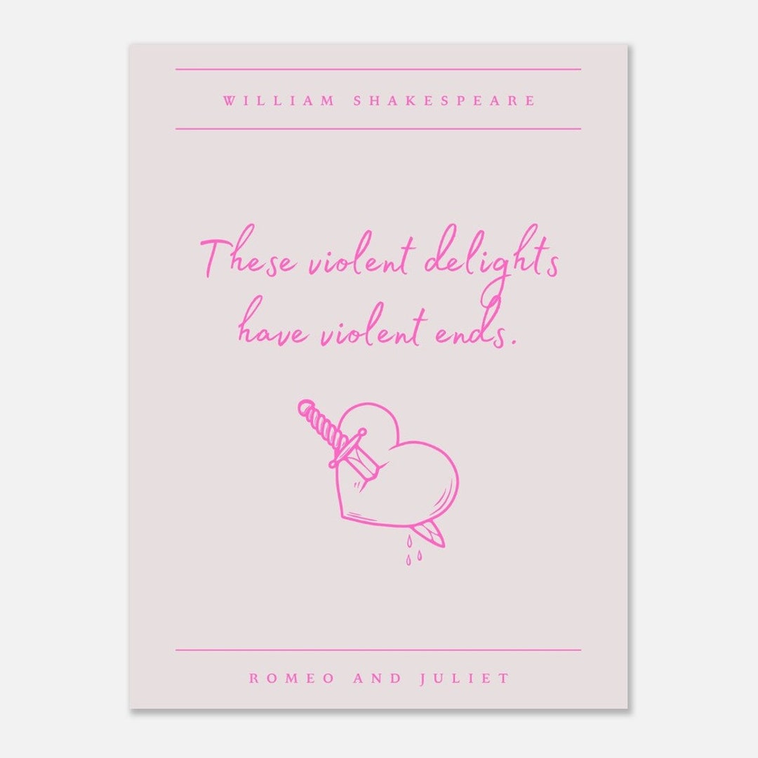 William Shakespeare, Romeo and Juliet, Quote Classic Matte Paper Poster ...