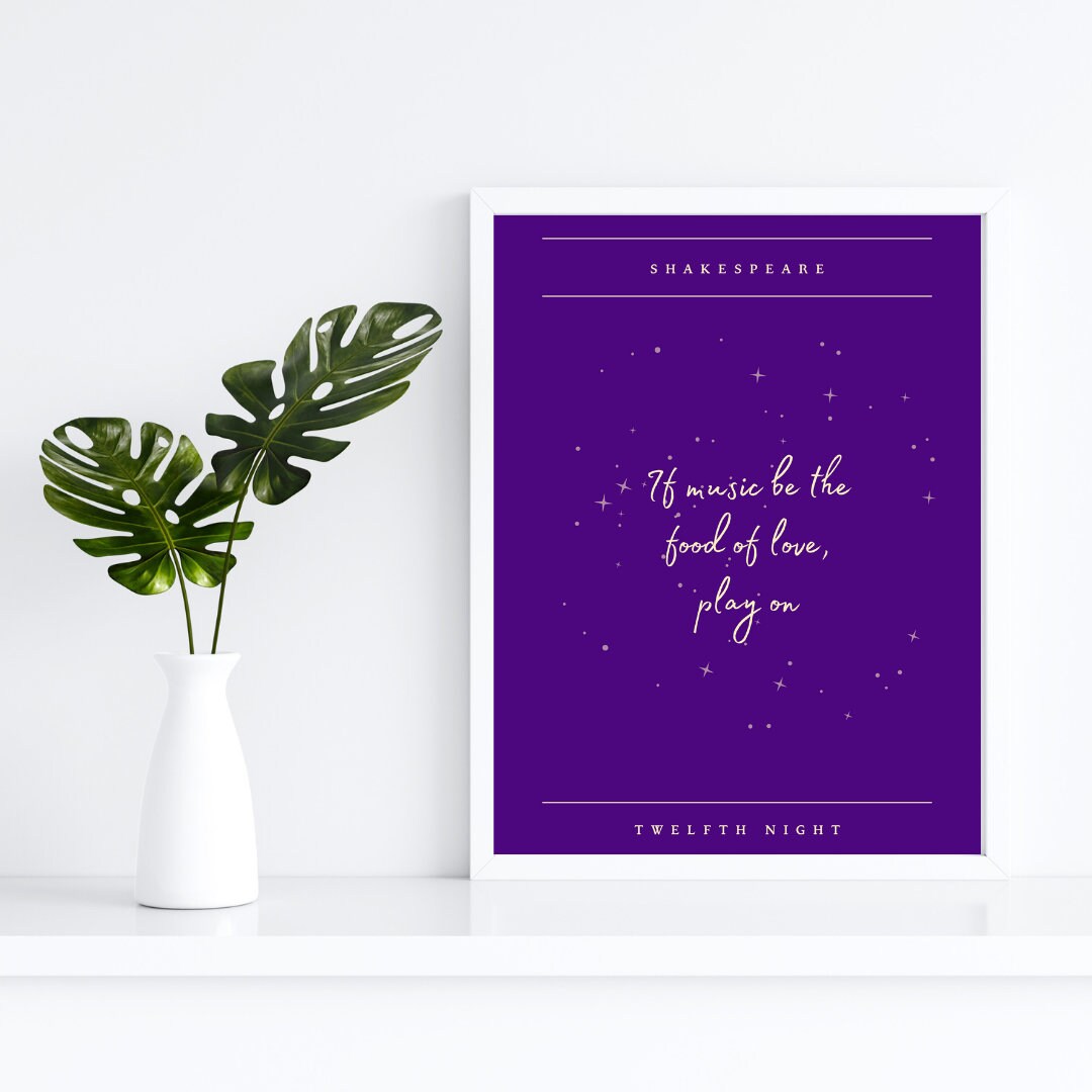 Shakespeare, Twelfth Night, Theatre Quote, Digital Print - Etsy