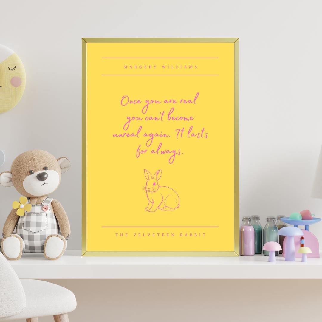 The Velveteen Rabbit Quote Print, Vintage Storybook Wall Art, Margery ...