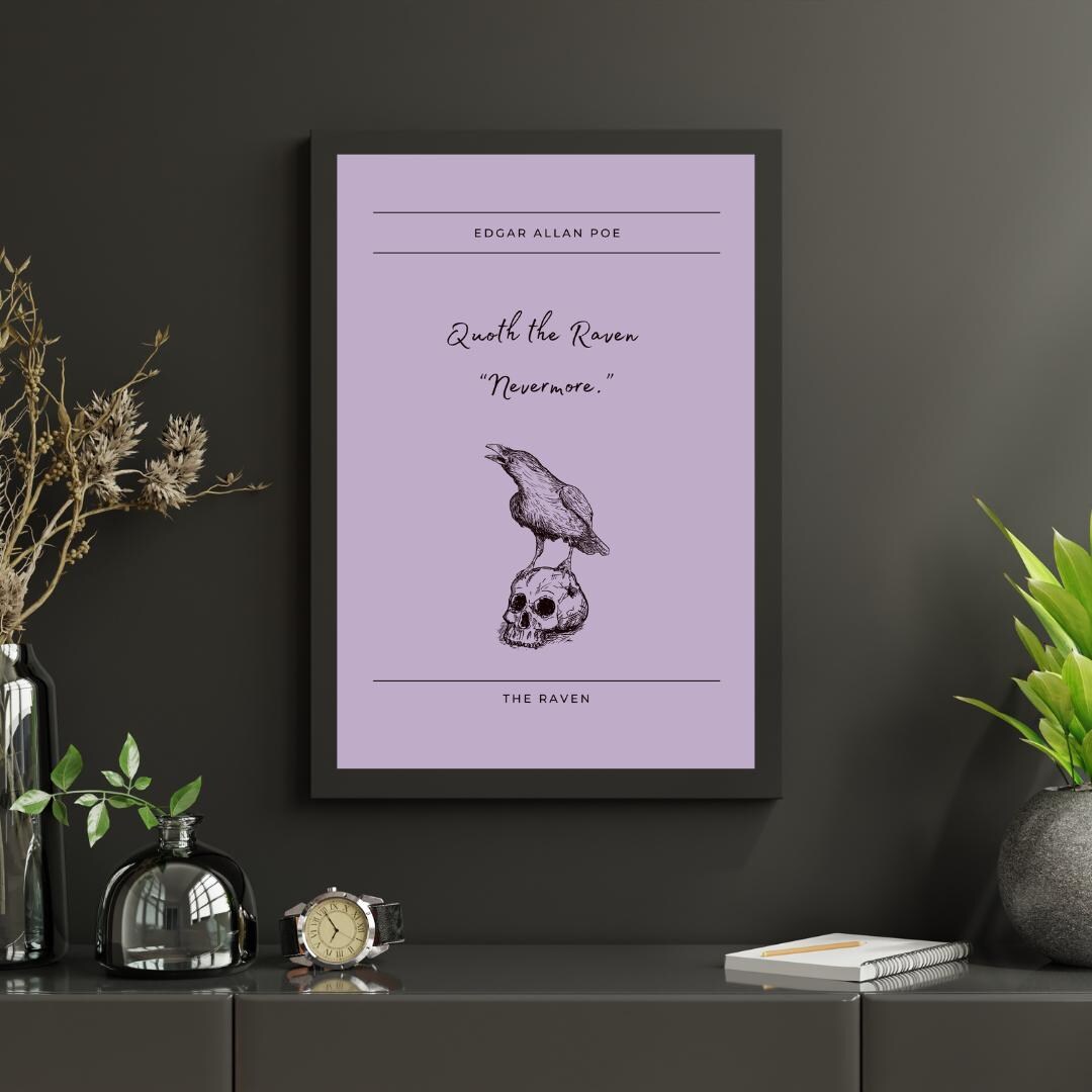 Edgar Allan Poe's, the Raven, Quote Digital Print - Etsy