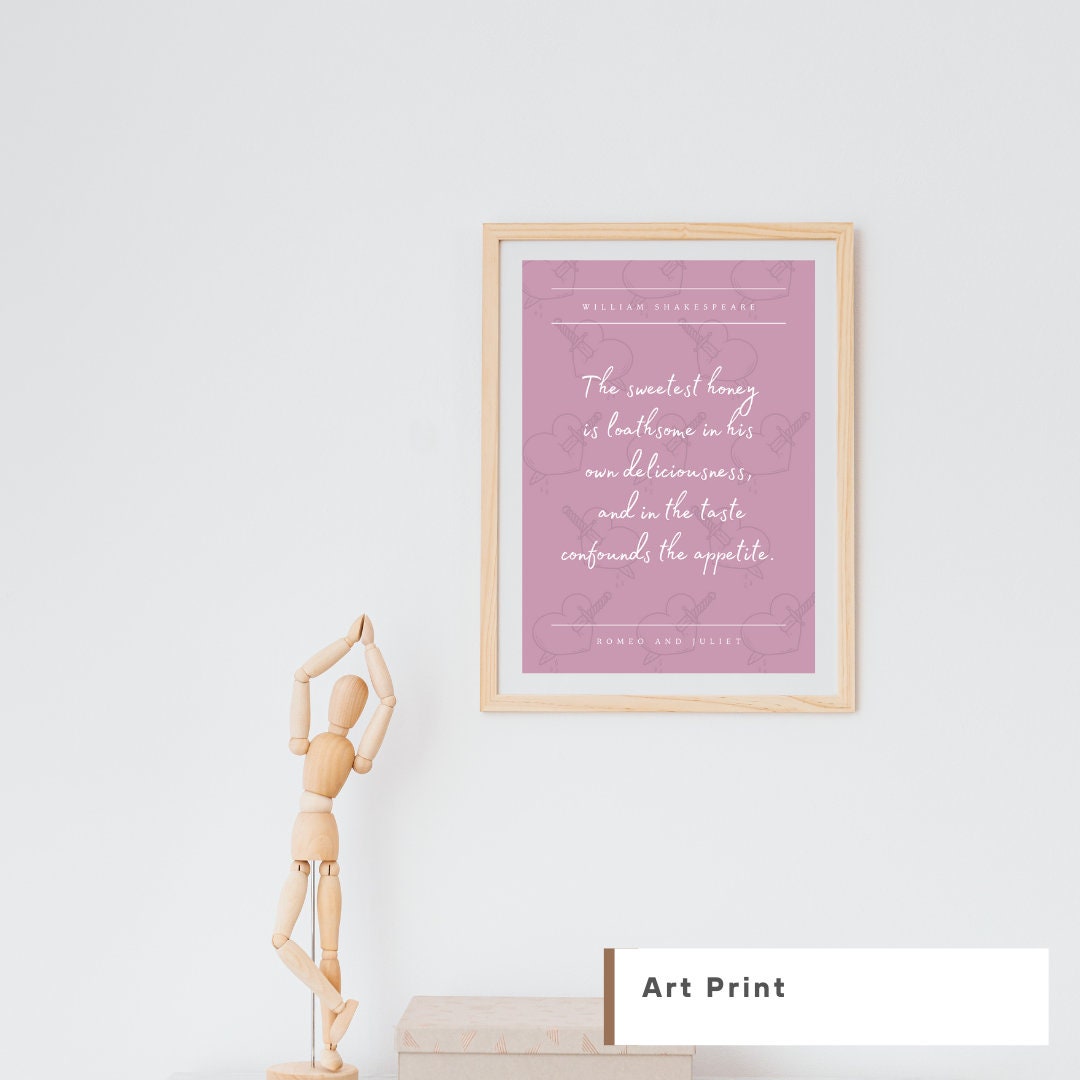 Shakespeare, Romeo and Juliet, Pink, Quote, Digital Print - Etsy