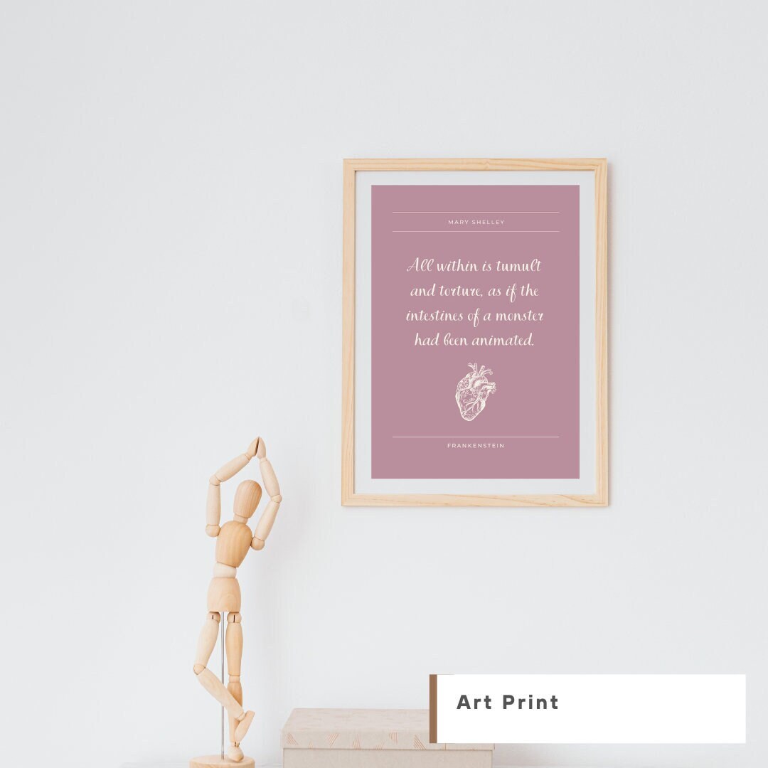 Frankenstein, Mary Shelley, Quote, Digital Print, Pink - Etsy