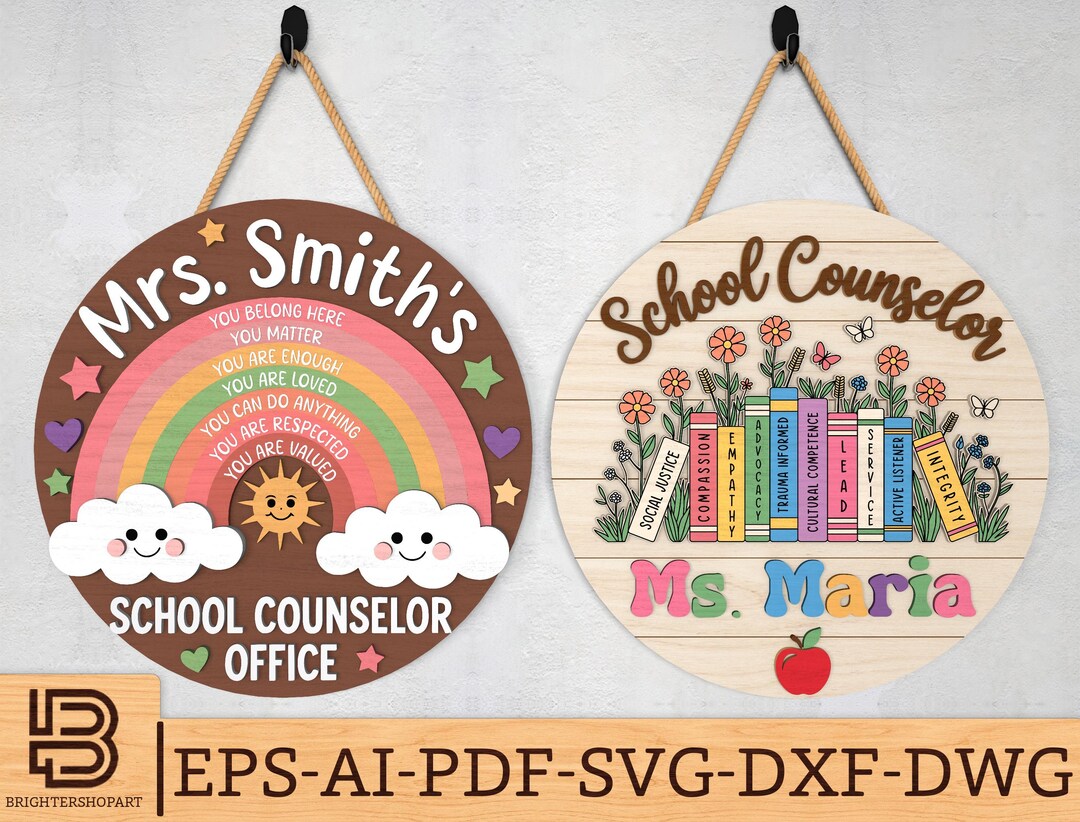 Personalized Guidance Counselor Door Sign SVG, Classroom Decor, School ...