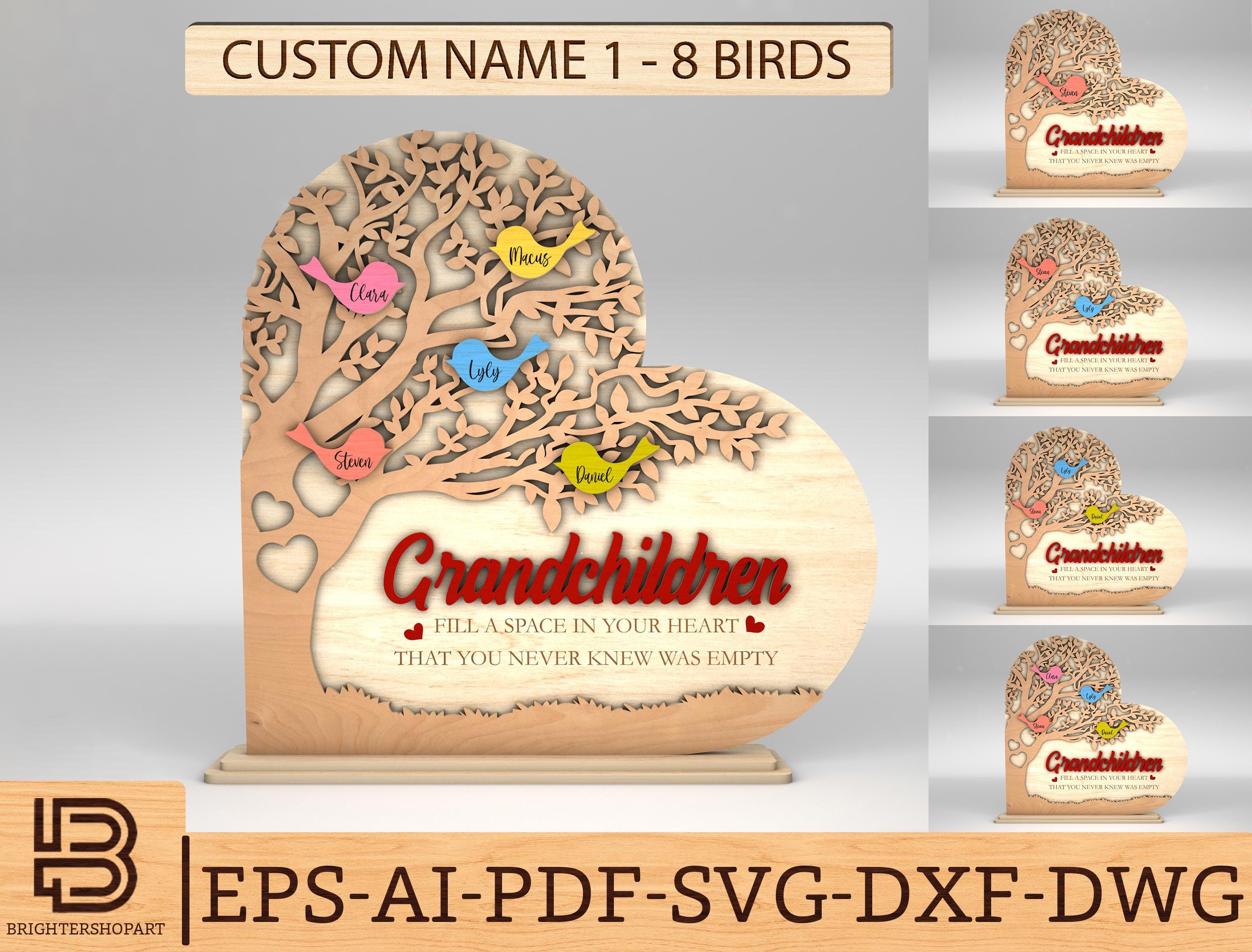Personalized Grandma Tree Heart Stand Decor SVG, Gift for Grandma ...
