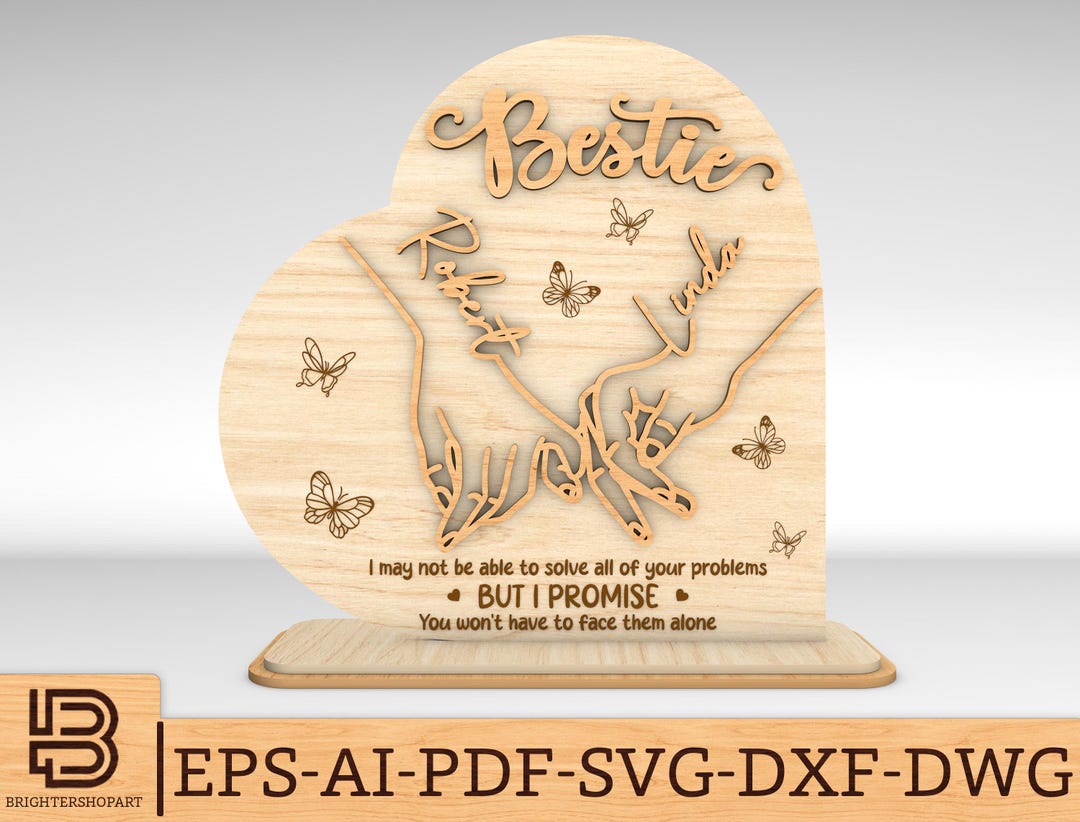 Personalized Bestie Hands Heart Sign Svg,gift for Bestie,best Friend ...