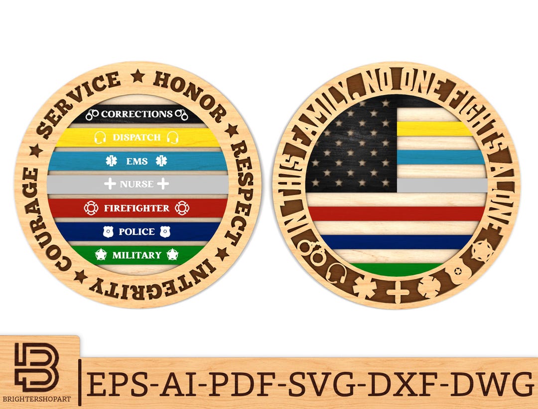 Multilayer Honoring First Responder Svg, Military With Patriotic Svg ...
