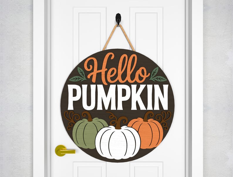 Fall Door Hanger SVG Bundle, Hello Fall Porch Decor, Rustic Autumn ...