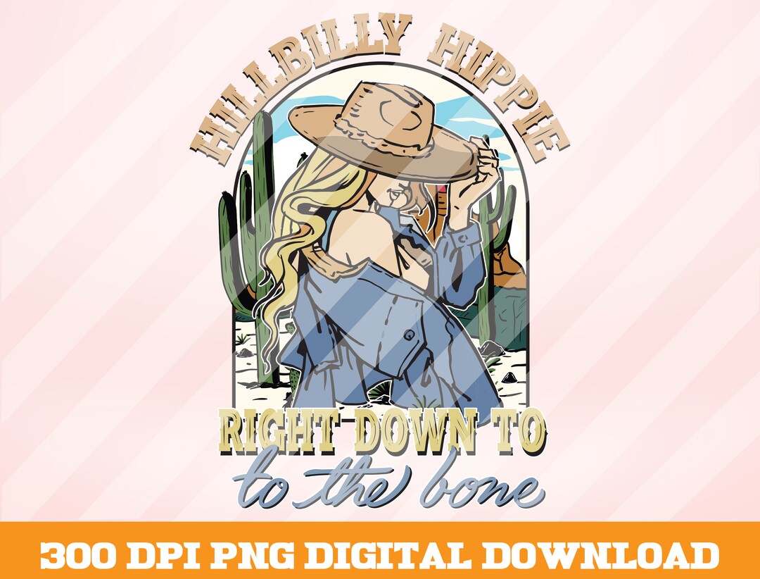 Hillbilly Hippie Cowgirl Png, Desert Cactus Png, Cowgirl Png, Retro ...