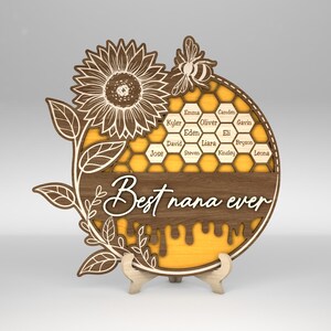 Personalized Bee Hive Best Mom Ever Sign SVG, Grandbabees Sign Svg ...
