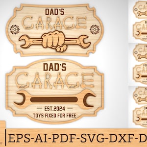 Personalized Dad‘s Garage Sign SVG, Mechanic Dad Sign Svg, Dad Tools Svg, Dad’s Workshop Svg ...