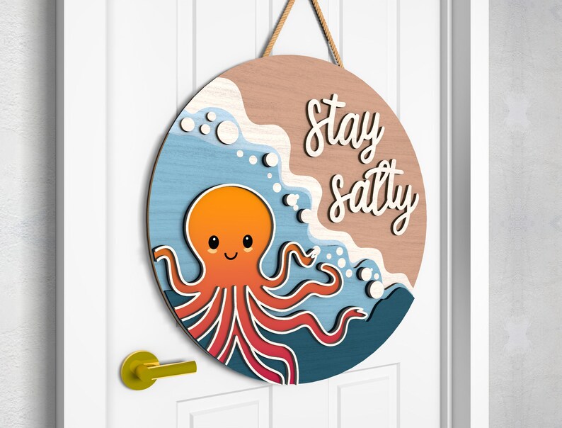 Stay Salty Octopus Sign Svg, Hello Beach Sign Svg, Beach House Welcome ...