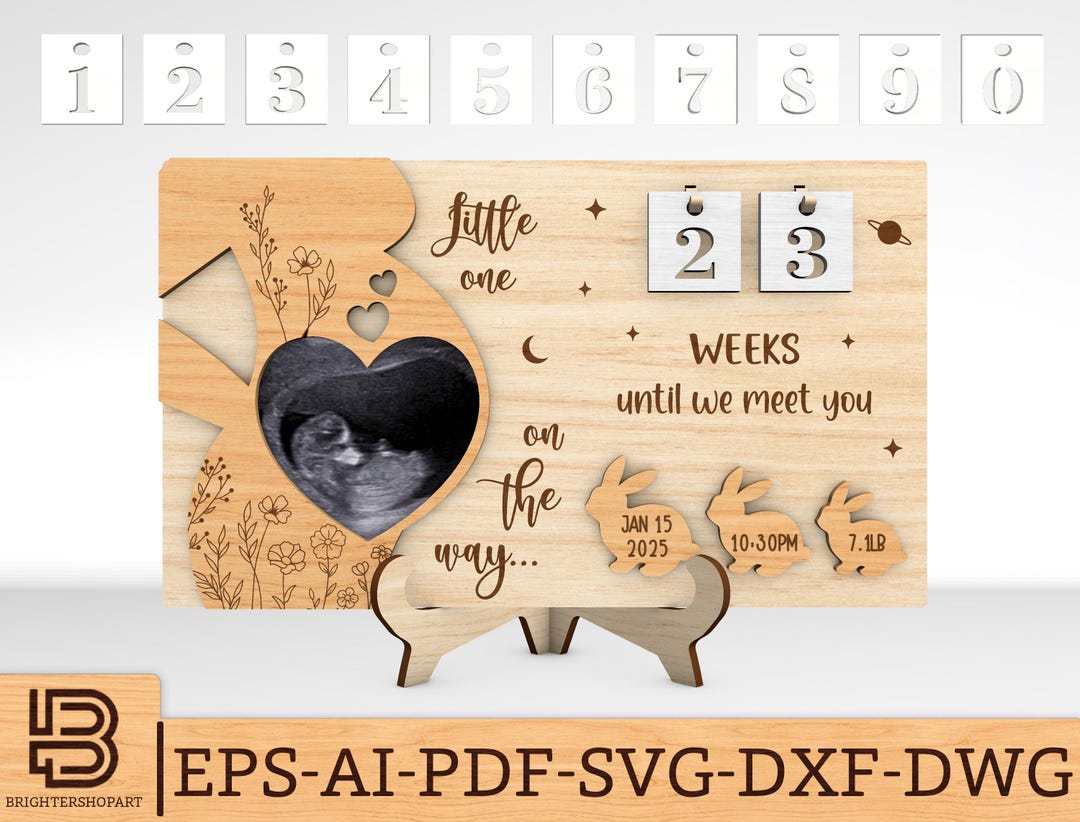 Pregnant Mom Countdown Svg, Pregnancy Announcement, New Parents Gift ...